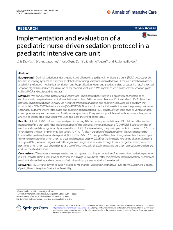 (PDF) Implementation and evaluation of a paediatric nurse-driven ...