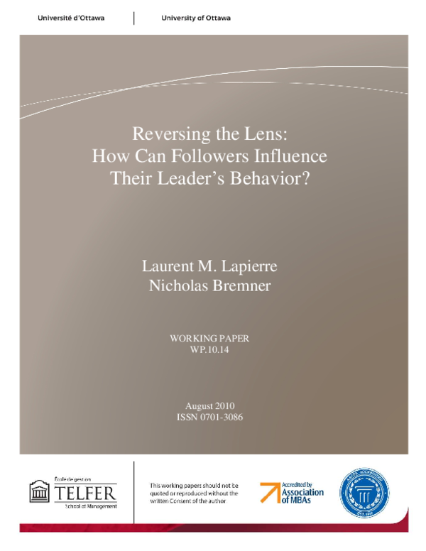 (PDF) Reversing the Lens: How Can Followers Influence Their Leader's ...