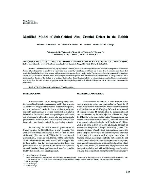 (PDF) Modified Model of Sub-Critical Size Cranial Defect in the Rabbit