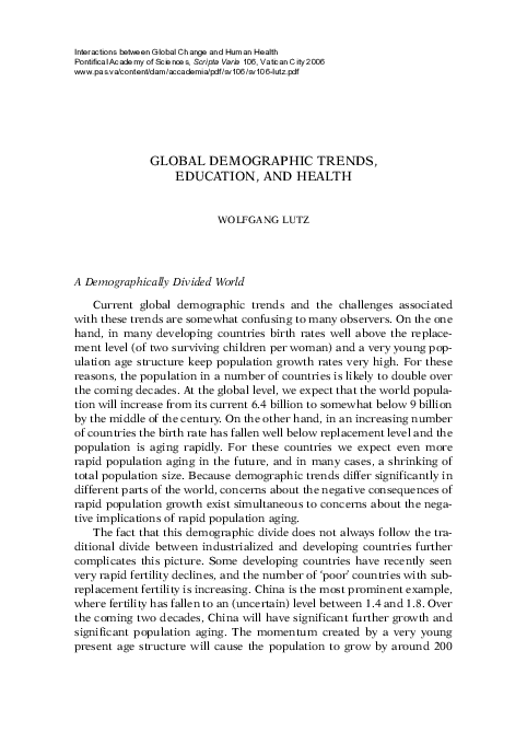 (PDF) Global demographic trends, education, and health