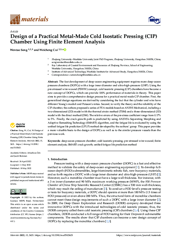(PDF) Design of a Practical Metal-Made Cold Isostatic Pressing (CIP ...