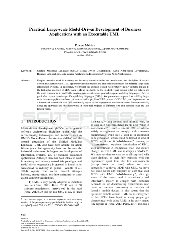 (PDF) Practical Large-scale Model-Driven Development of Business ...