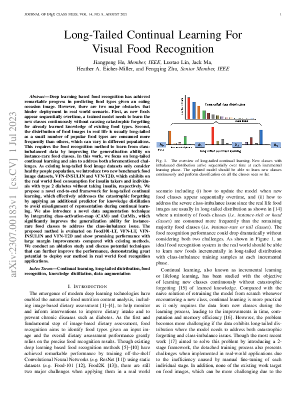 (PDF) Long-Tailed Continual Learning For Visual Food Recognition