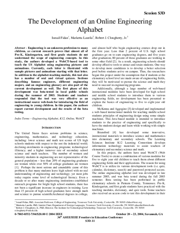 (PDF) Teaching Engineering Concepts through Alphabet