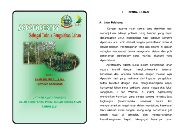 (PDF) Agroforestry Sebagai Tehnik Pengolahan Lahan