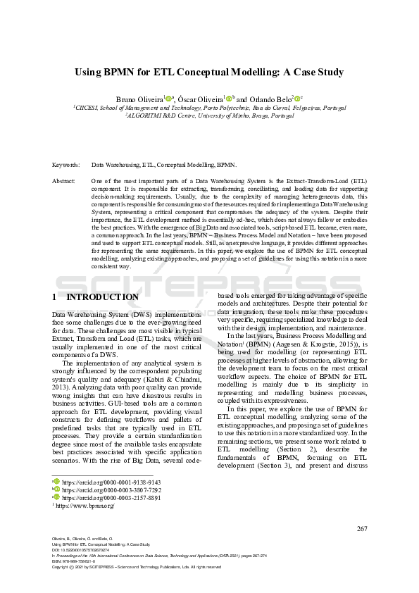 (PDF) Using BPMN for ETL Conceptual Modelling: A Case Study