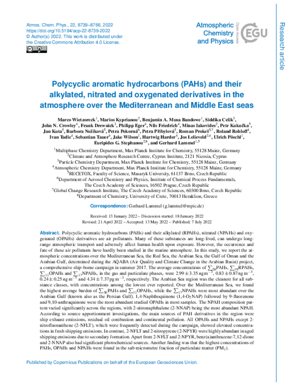 (PDF) Polycyclic aromatic hydrocarbons (PAHs) and their alkylated, nitrated and oxygenated ...