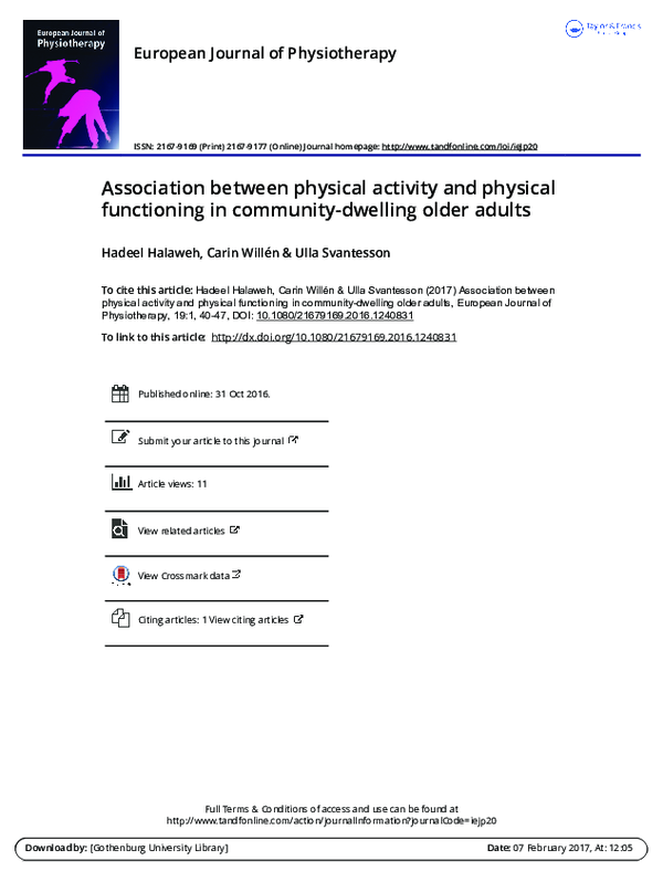 (PDF) Association between physical activity and physical functioning in ...