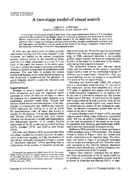 (PDF) A two-stage model of visual search