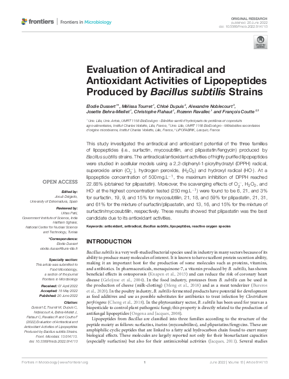 (PDF) Evaluation of Antiradical and Antioxidant Activities of ...
