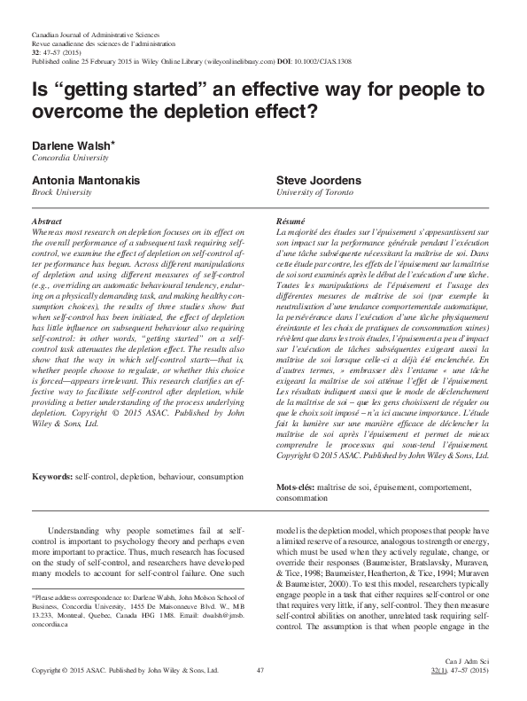 (PDF) Is “getting started” an effective way for people to overcome the ...