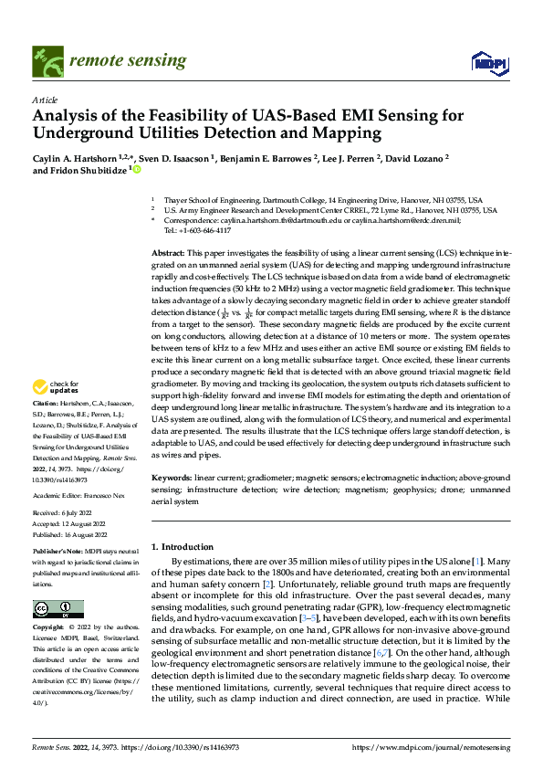 Pdf Analysis Of The Feasibility Of Uas Based Emi Sensing For