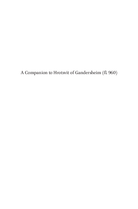 (PDF) A Companion to Hrotsvit of Gandersheim (fl. 960)