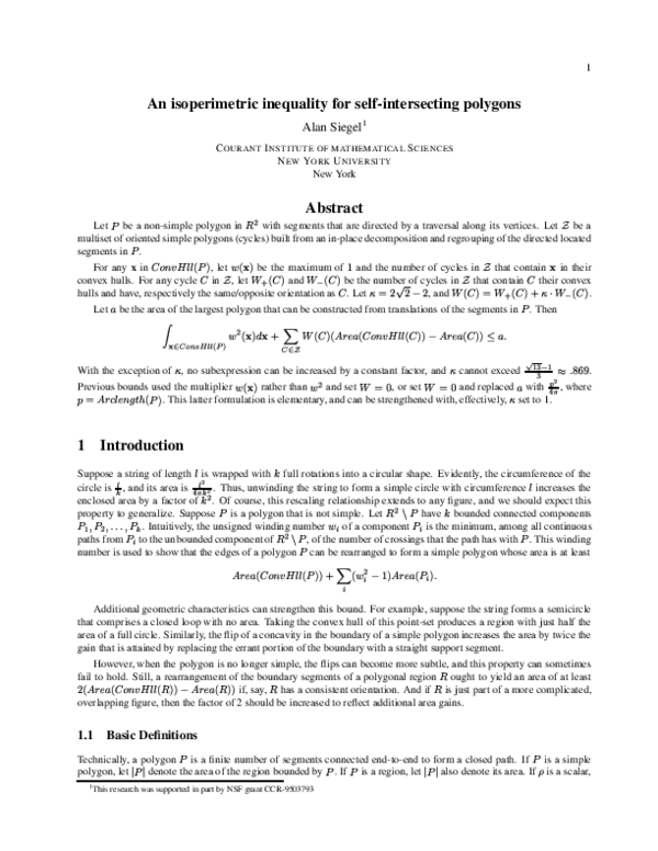(PDF) An Isoperimetric Inequality for Self-Intersecting Polygons