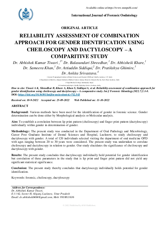 (PDF) Reliability assessment of combination approach for gender ...