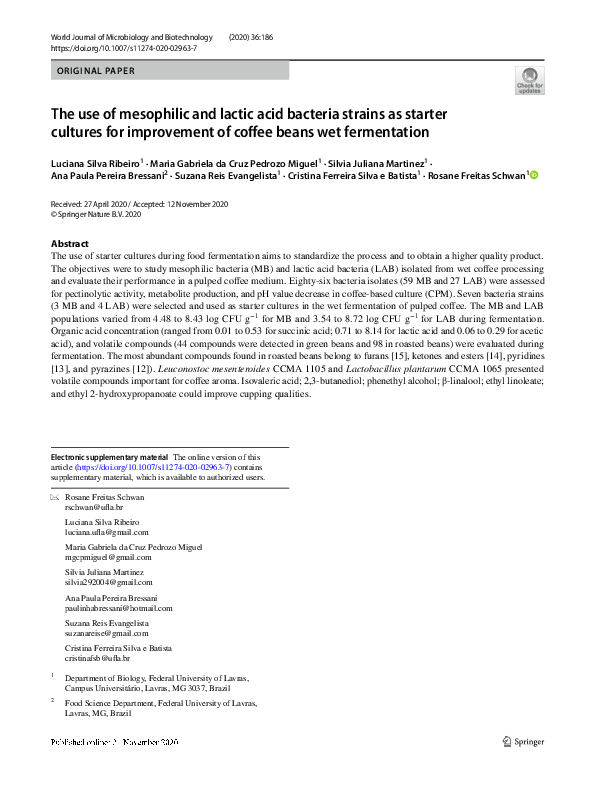 (PDF) The use of mesophilic and lactic acid bacteria strains as starter ...