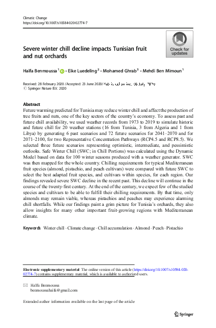(PDF) Severe winter chill decline impacts Tunisian fruit and nut orchards