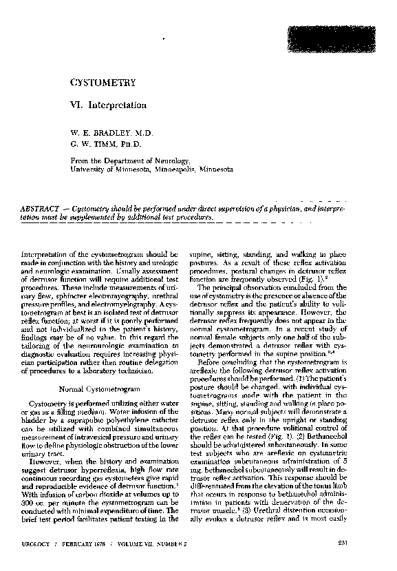 (PDF) Cystometry VI. Interpretation