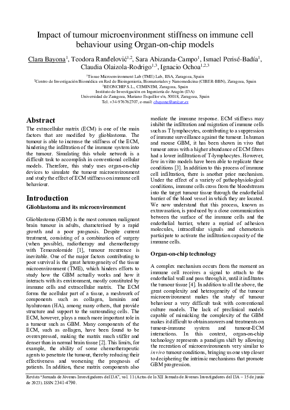 (PDF) Impact of tumour microenvironment stiffness on immune cell ...