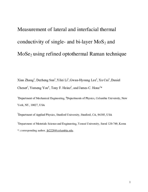 (PDF) Measurement of lateral and interfacial thermal conductivity of ...