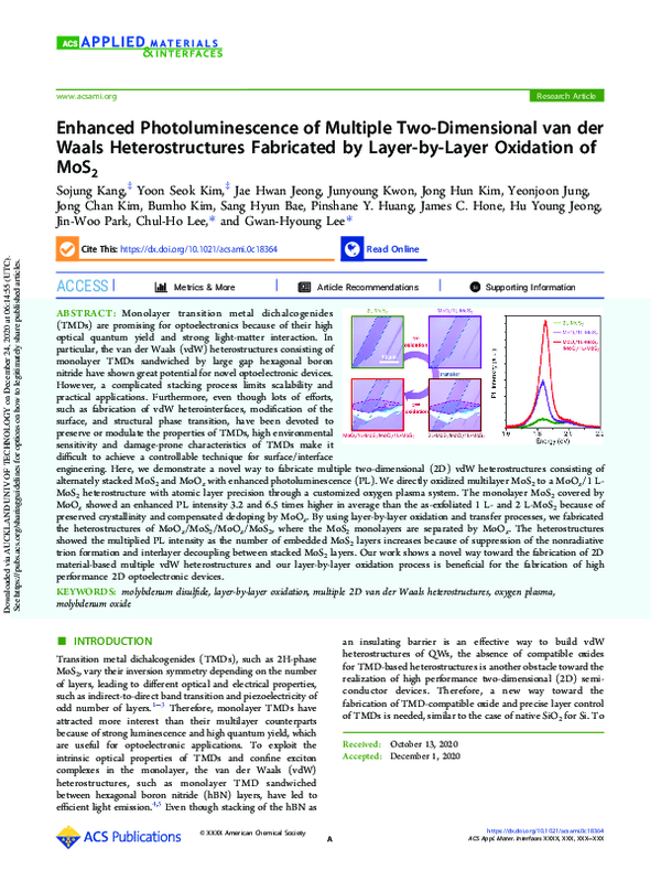 (PDF) Enhanced Photoluminescence of Multiple Two-Dimensional van der Waals Heterostructures ...