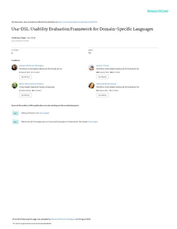 (PDF) Usa-DSL: usability evaluation framework for domain-specific languages