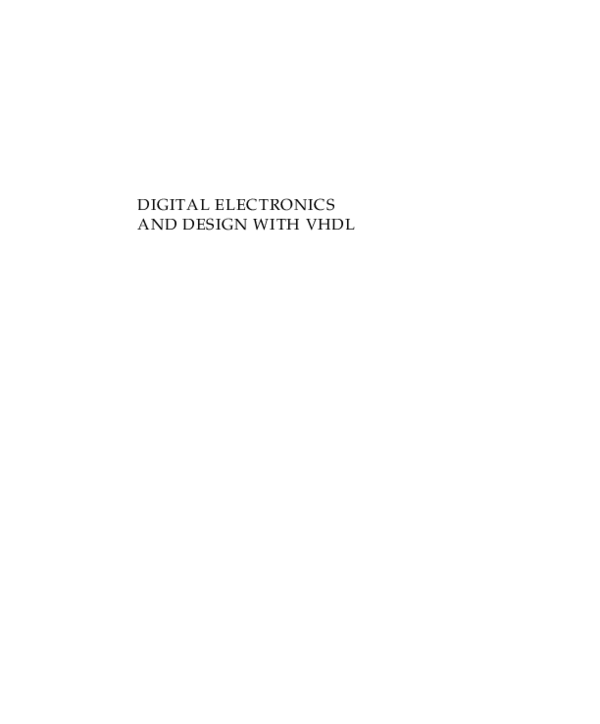 (PDF) Digital electronics and design with VHDL