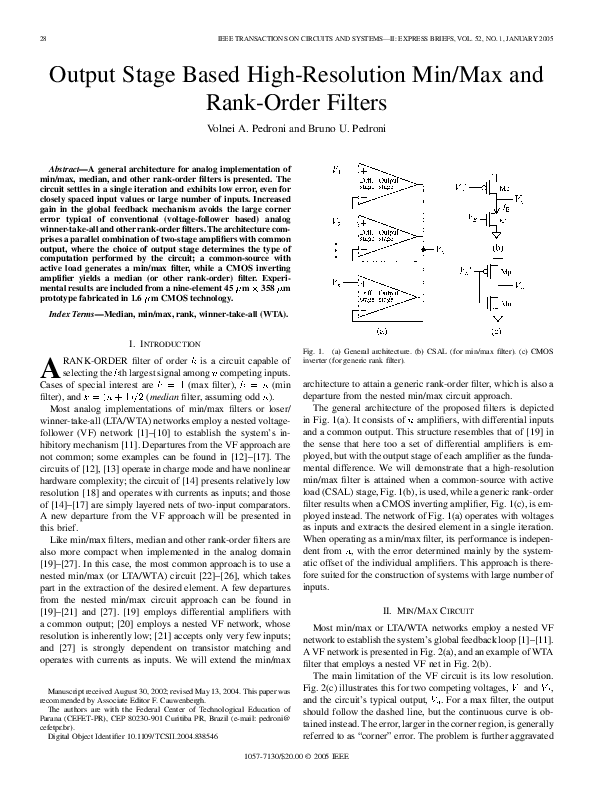 (PDF) Output stage based high-resolution min/max and rank-order filters