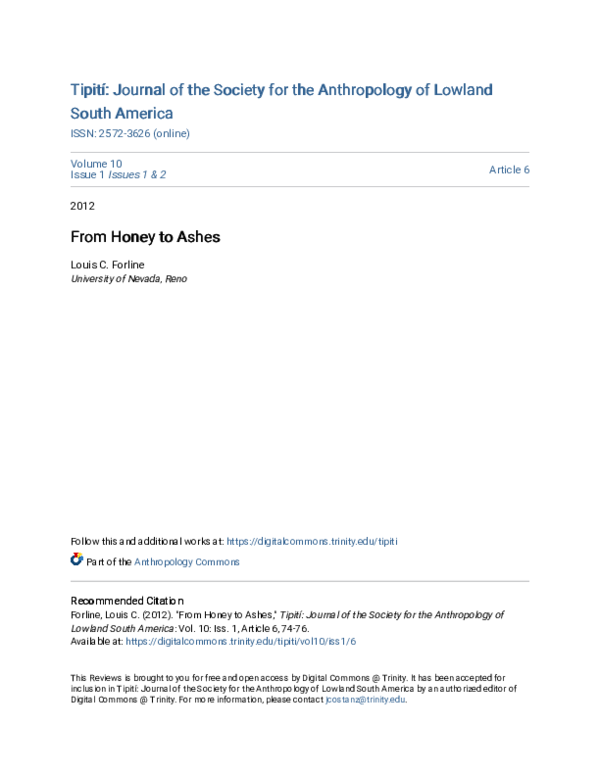 (PDF) From Honey to Ashes