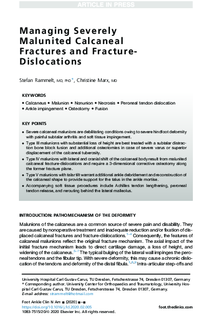 (PDF) Managing Severely Malunited Calcaneal Fractures and Fracture ...