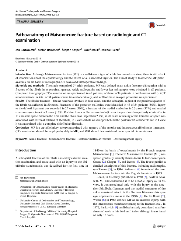 (PDF) Pathoanatomy of Maisonneuve fracture based on radiologic and CT ...