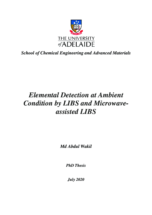 (PDF) Elemental Detection at Ambient Condition by LIBS and Microwave ...