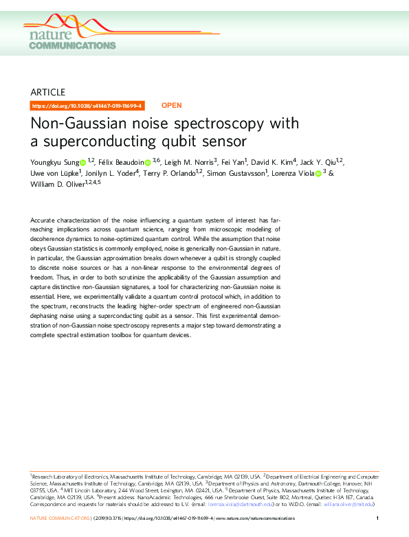 (PDF) Non-Gaussian Noise Spectroscopy With Superconducting Qubits. Part 1: Theory