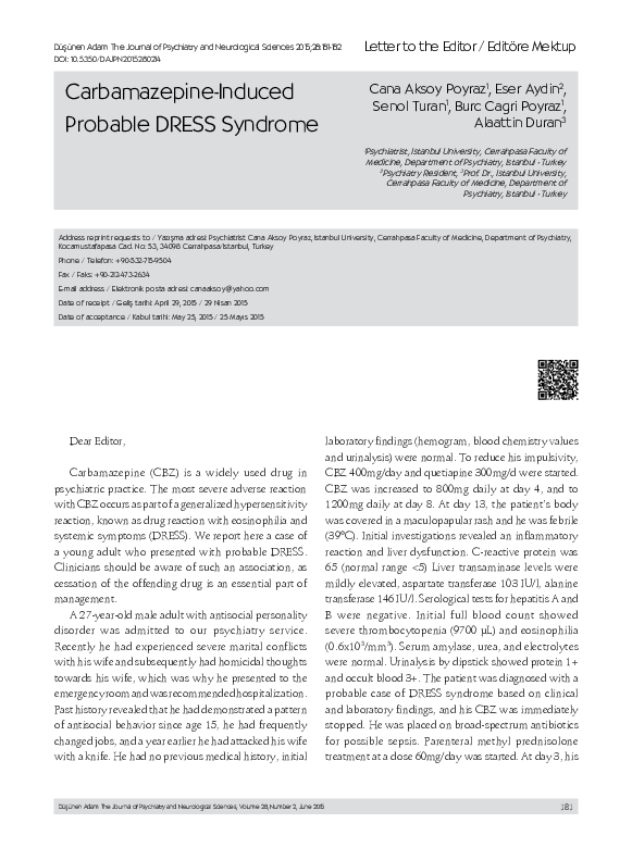 (PDF) Probable DRESS Syndrome