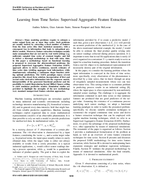 (PDF) Learning from time series: Supervised Aggregative Feature Extraction