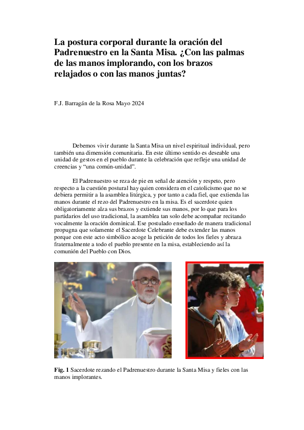 (PDF) La postura corporal durante la oración del Padrenuestro en la ...