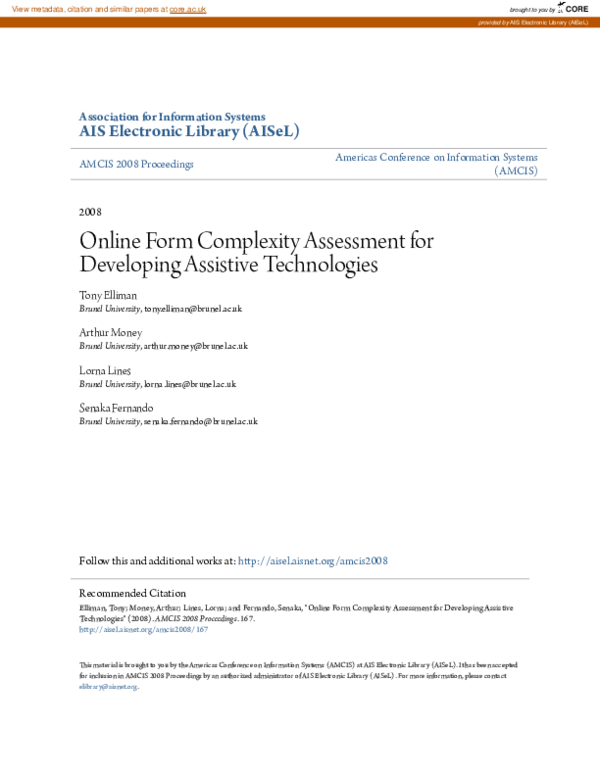 (PDF) Online form complexity assessment for developing assistive ...