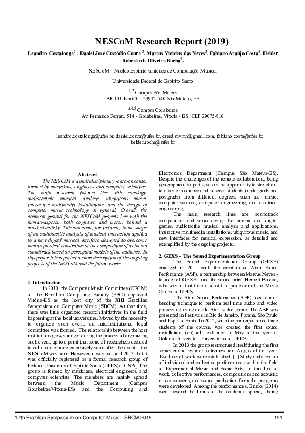 (PDF) NESCoM Research Report (2019)