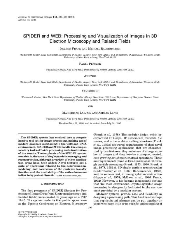 (PDF) SPIDER and WEB: Processing and Visualization of Images in 3D ...