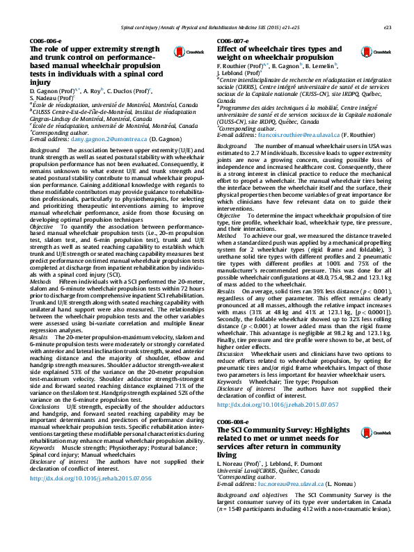 (PDF) The role of upper extremity strength and trunk control on ...