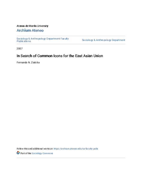(PDF) In Search of Common Icons for the East Asian Union