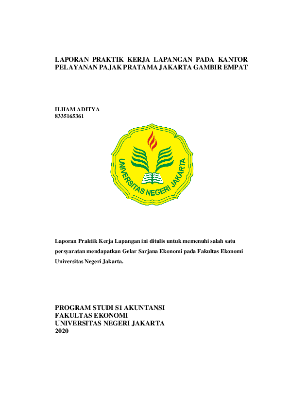 (PDF) Laporan Praktik Kerja Lapangan Pada Kantor Pelayanan Pajak Pratama Jakarta Gambir Empat ...