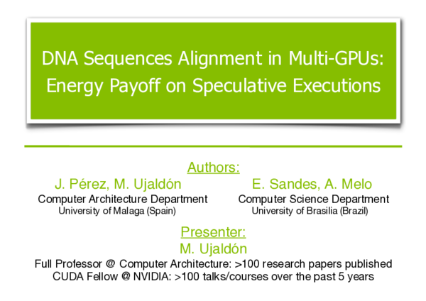 (PDF) DNA Sequences Alignment in Multi-GPUs: Energy Payoff on Speculative Executions