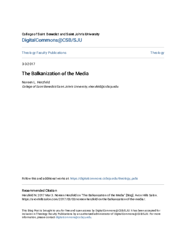 (PDF) The Balkanization of the Media