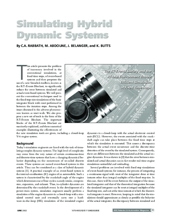 (PDF) Simulating hybrid dynamic systems