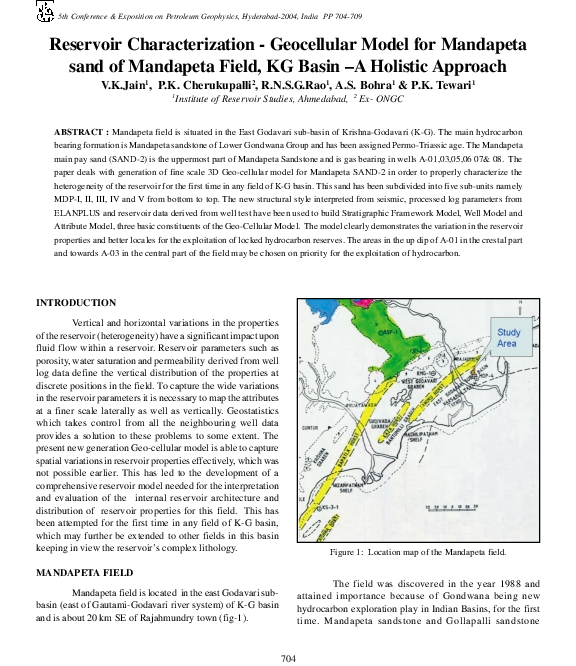 (PDF) Reservoir Characterization - Geocellular Model for Mandapeta sand ...