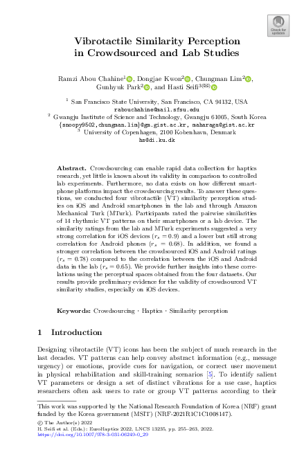 (PDF) Vibrotactile Similarity Perception in Crowdsourced and Lab Studies
