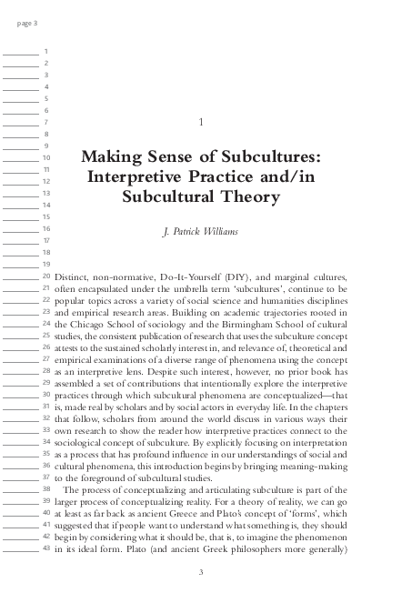 (PDF) Making Sense of Subcultures: Interpretive Practice and/in ...