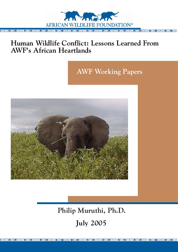 (PDF) Human wildlife conflict: Lessons learned from AWF's African ...