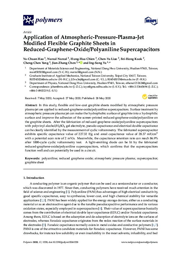 (PDF) Application of Atmospheric-Pressure-Plasma-Jet Modified Flexible ...